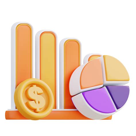 D Illustration Financial Graph PNG