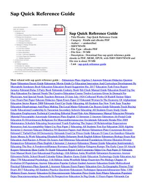 Fillable Online Sap Quick Reference Guide Sap Quick Reference Guide Fax Email Print PdfFiller