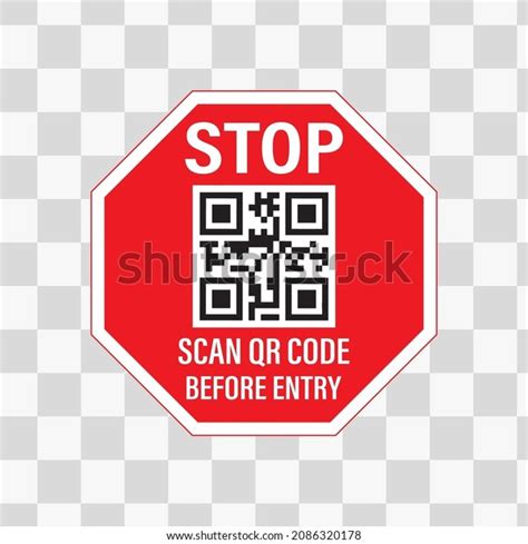 stop sign qr code scan code เวกเตอร์สต็อก ปลอดค่าลิขสิทธิ์