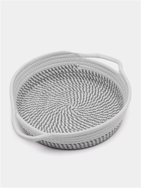 Корзина для хранения плетеная с ручками ручная работа 34x27 5x7 см