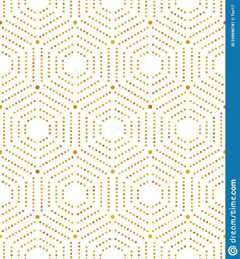 Seamless Vector Pattern With Hexagonal Dotted Shapes Stock Vector