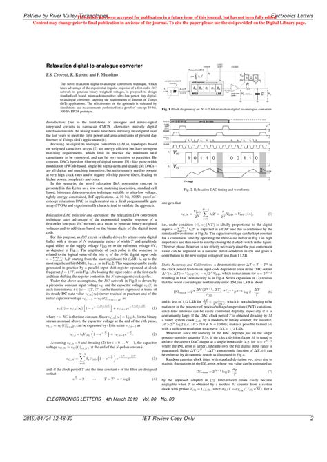 Pdf Relaxation Digital To Analogue Converter