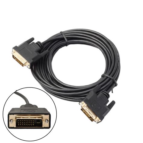 Pro LCD Digital Monitor DVI D To DVI D Gold Male 24 1 Pin Dual Link TV Cable For TFT 1m 1 8m 3m