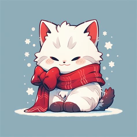 Premium Ai Image Cute Santa Cat