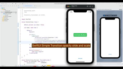 Swiftui Simple Transition Opacity Slide And Scale Youtube