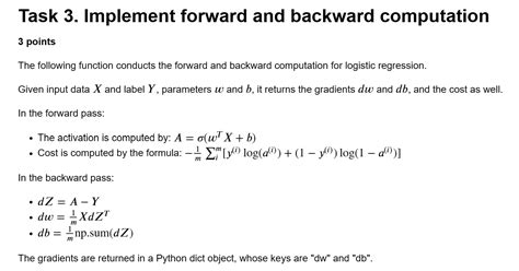 solved task 3 implement forward and backward computation 3