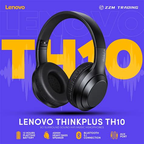 Lenovo ThinkPlus TH D Mm Surround Sound HIFI Bluetooth AUX Headphone Shopee Philippines