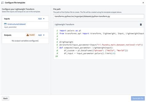 Code Repositories • Transforms • Create Transforms • Palantir