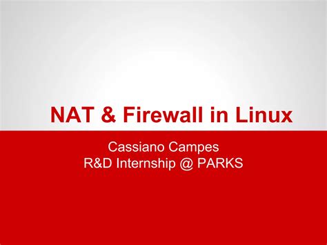 NAT And Firewall Presentation How Setup A Nice Firewall PDF Computer Networking Computing
