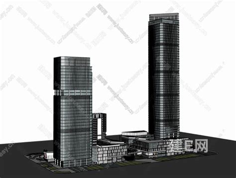 现代商业高层办公楼模型su模型下载 Id107237633 建e室内设计网