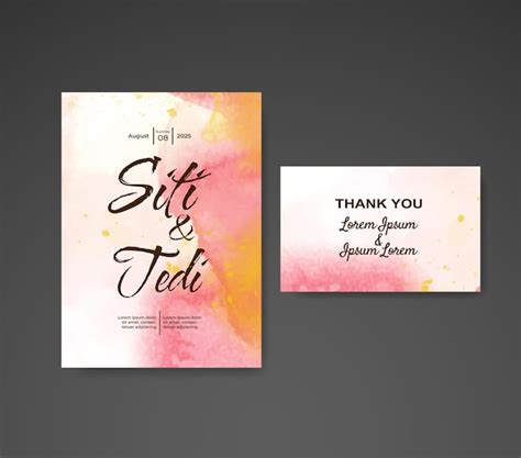 추상 수채화 배경으로 청첩장 프리미엄 벡터