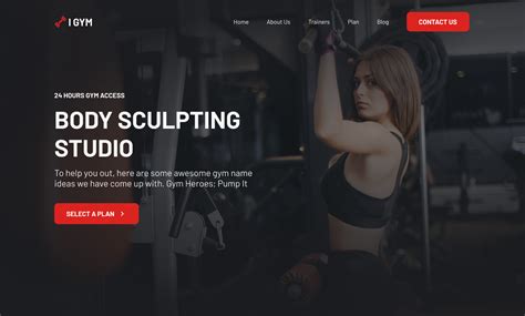 GYM Fitness One Page Website UI UX Design Behance