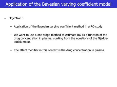 ppt receptor occupancy estimation by using bayesian varying coefficient model powerpoint