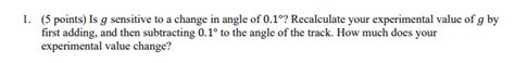 Points Is G Sensitive To A Change In Angle Of Chegg Com