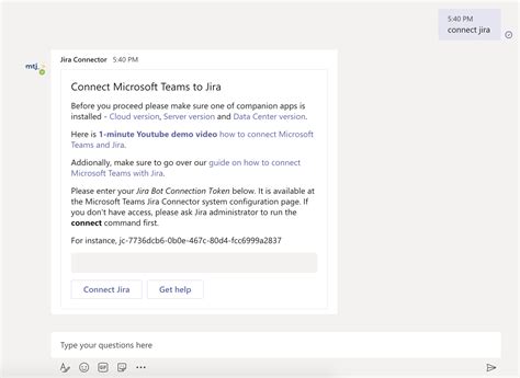 Admin Resources Microsoft Teams Jira Connector Getting Started