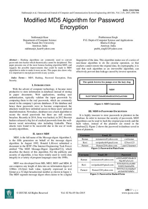 Modified Md5 Algorithm For Password Encryption