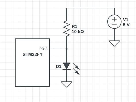 microcontroller led connected to open drain pin electrical
