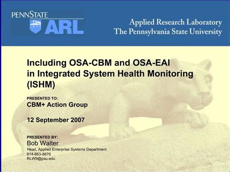 Ppt Including Osa Cbm And Osa Eai In Integrated System Health