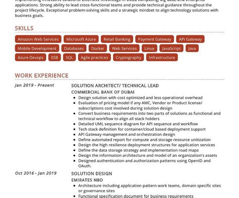 Solution Architect CV Example In ResumeKraft