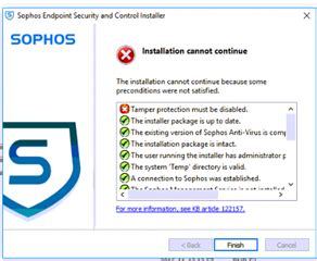 Unable To Uninstall Sophos Endpoint Agent Sophos Enterprise Console On Premise Endpoint