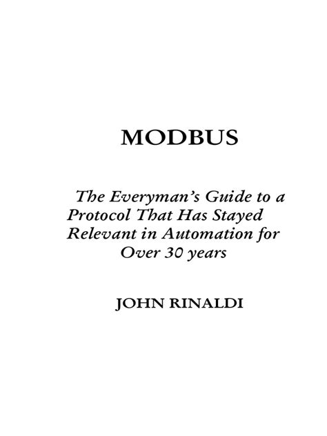 Modbus Book Chapters 1 3 Pdf Programmable Logic Controller Scada