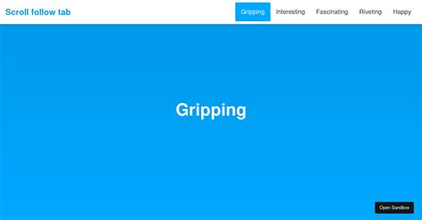 scroll follow tab examples codesandbox