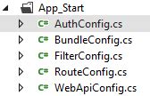 Asp Net App Start Folder In Asp Only In Webapplications Projects Stack Overflow