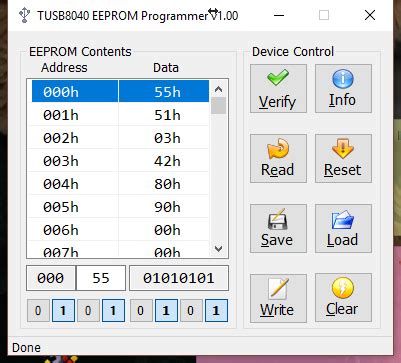 TUSB8041 TUSB8401 EEPROM Program Not Sticking Interface Forum Interface TI E2E Support