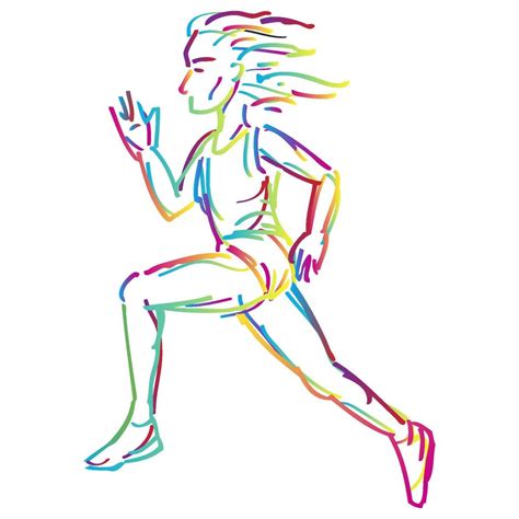 Woman Running Marathon 22603181 Vector Art At Vecteezy