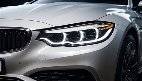 Luxury Car Headlight Close Up At Night In High Resolution Stock Illustration Illustration Of