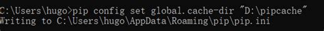 修改windows中 Pip 的缓存位置与删除 Pip 缓存