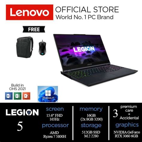 Promo Lenovo Legion Ach H Rpid Laptop Gaming Amd Ryzen H Gb Gb Ssd Rtx Gb