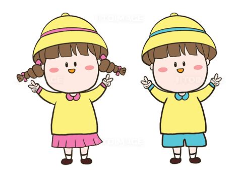 유토이미지 유치원 어린이 브이 포즈