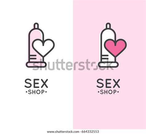 Sex Shop Logo Condom Heart Stock Vector Royalty Free Shutterstock