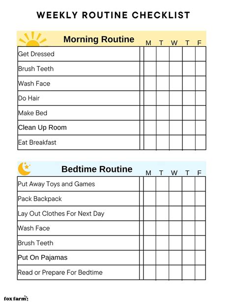Daily Routine Chart