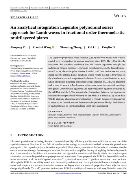 An Analytical Integration Legendre Polynomial Series Approach For Lamb Waves In Fractional Order