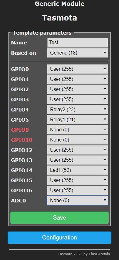 Template Module Doesn T Show Settings Issue Arendst Tasmota GitHub