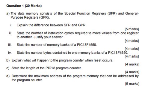 Solved Question Marks A The Data Memory Consists Of Chegg