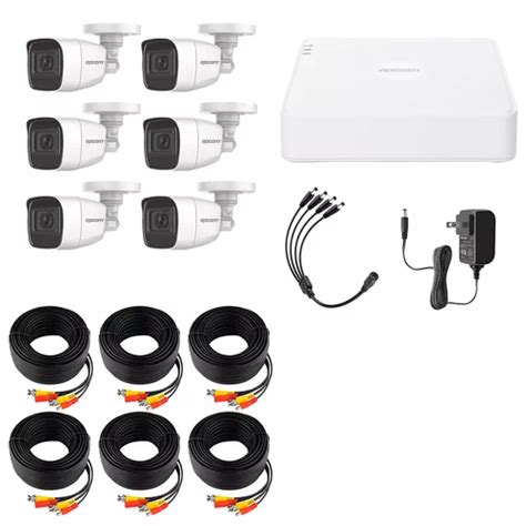 Epcom Kit 6 Camaras De Seguridad 2mp Audio Metalicas Cctv Color Blanco Mercadolibre