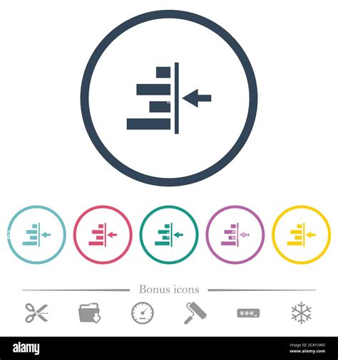 Increase Right Indentation Of Content Flat Color Icons In Round Outlines 6 Bonus Icons Included
