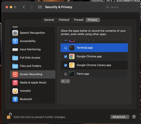 Bug Systempreferencesgetmediaaccessstatusscreen Doesnt