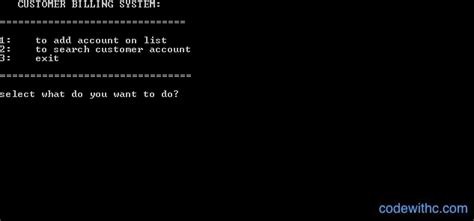 Customer Billing System C Project Code With C