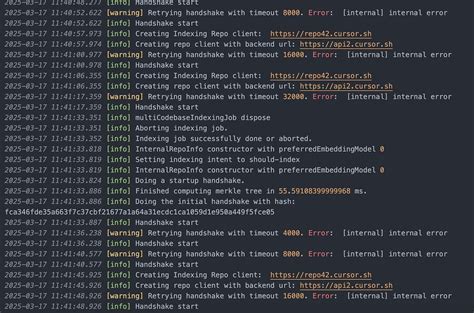 Failed Handshake With Codebase Indexing Bug Reports Cursor