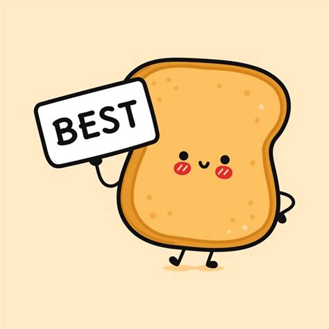 Premium Vector Cute Toast Piece Of Bread With Poster Best