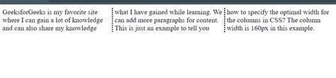 How To Set Length To Set The Gap Between The Columns In Css Geeksforgeeks