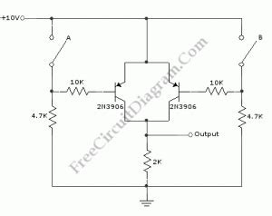 Basic Logic Gate With PNP Transistor Electronic Circuit Diagram