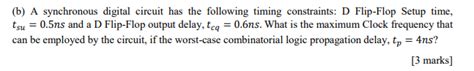 Solved B A Synchronous Digital Circuit Has The Following