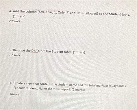 solved using any dbms to do the following part one data