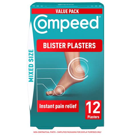 Compeed Mixed Size Blister Plasters 12 Hydrocolloid Plasters For Fast