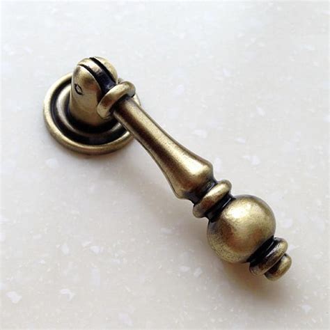 Vintage Look Dresser Drawer Pulls Handles Ring Drop Pull Antique Bronze Rustic Cabinet Door
